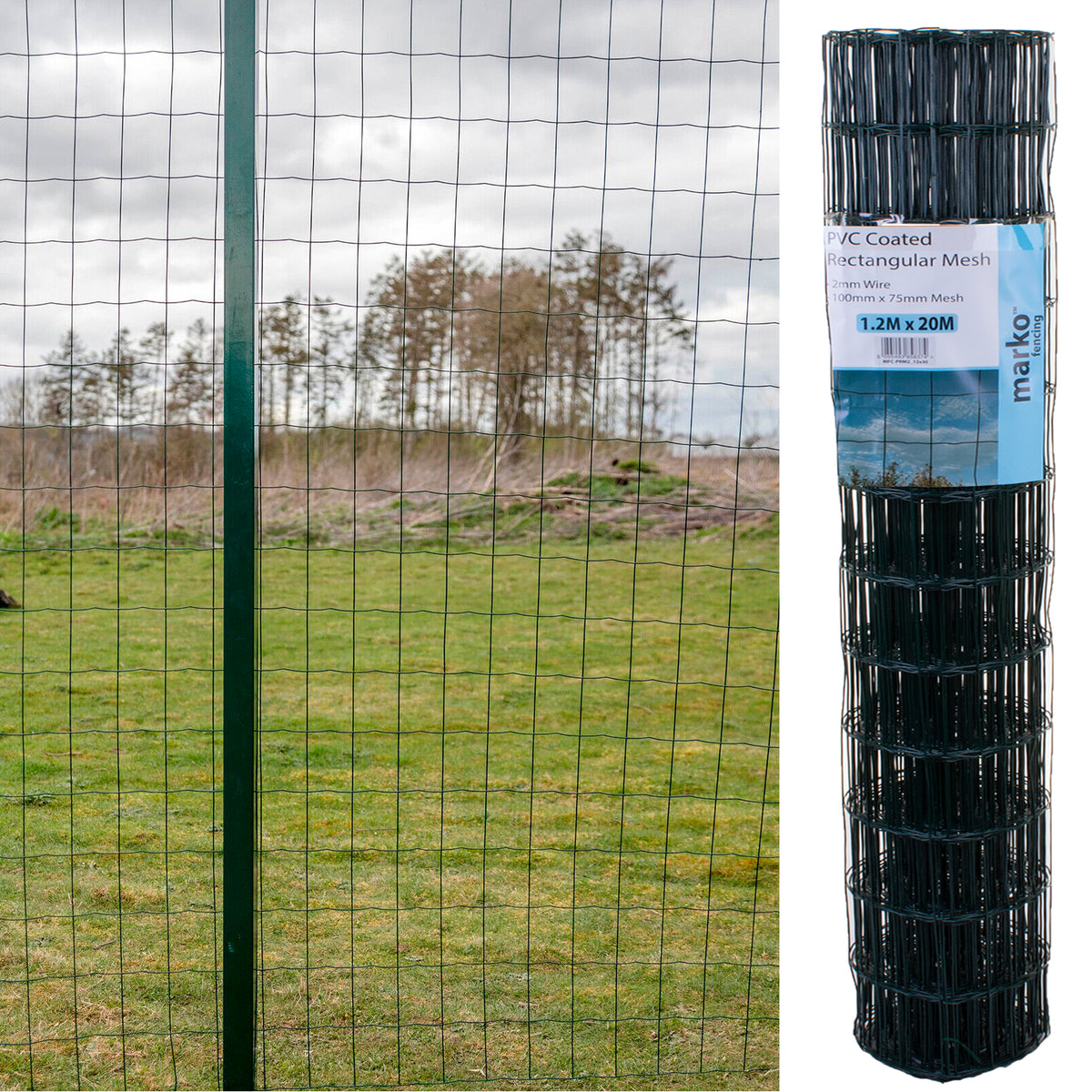 Green PVC Coated Rectangular Mesh - 1.2M x 20M — JMart Warehouse