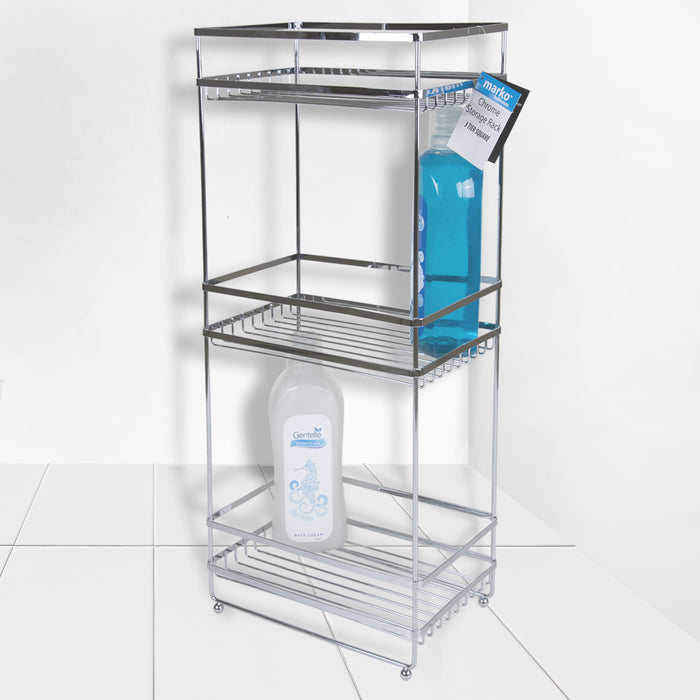 Chrome Storage Rack - 3 Tier Square — JMart Warehouse