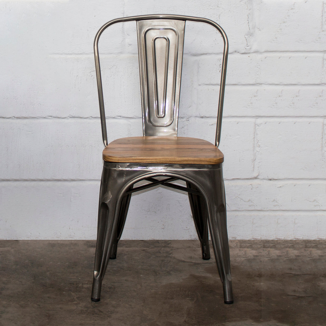 Set of 4 Steel Metal Industrial Dining Chair Kitchen Bistro Cafe ...