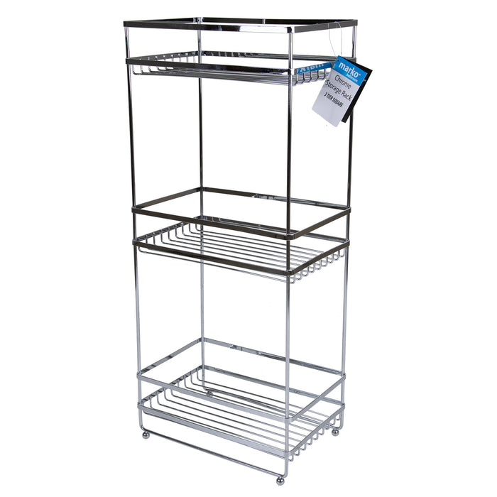 Chrome Storage Rack - 3 Tier Square — JMart Warehouse