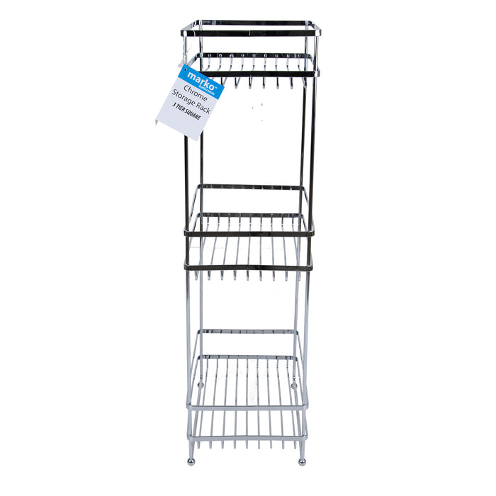 Chrome Storage Rack - 3 Tier Square — JMart Warehouse